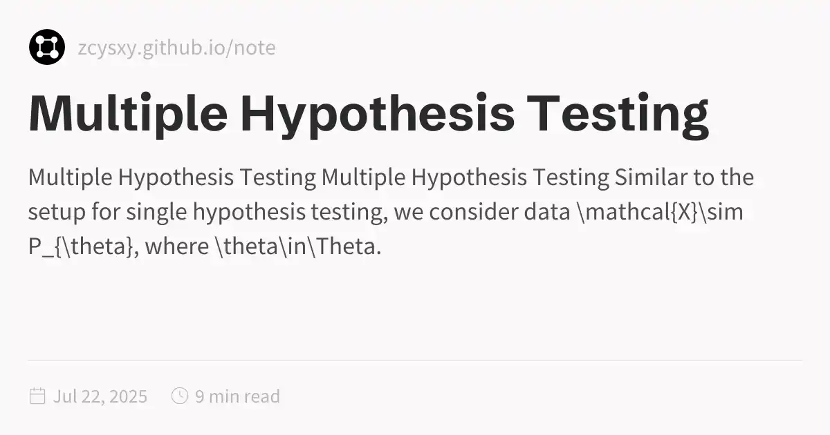 Multiple Hypothesis Testing