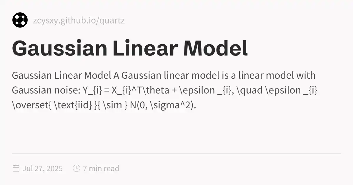 Gaussian Linear Model