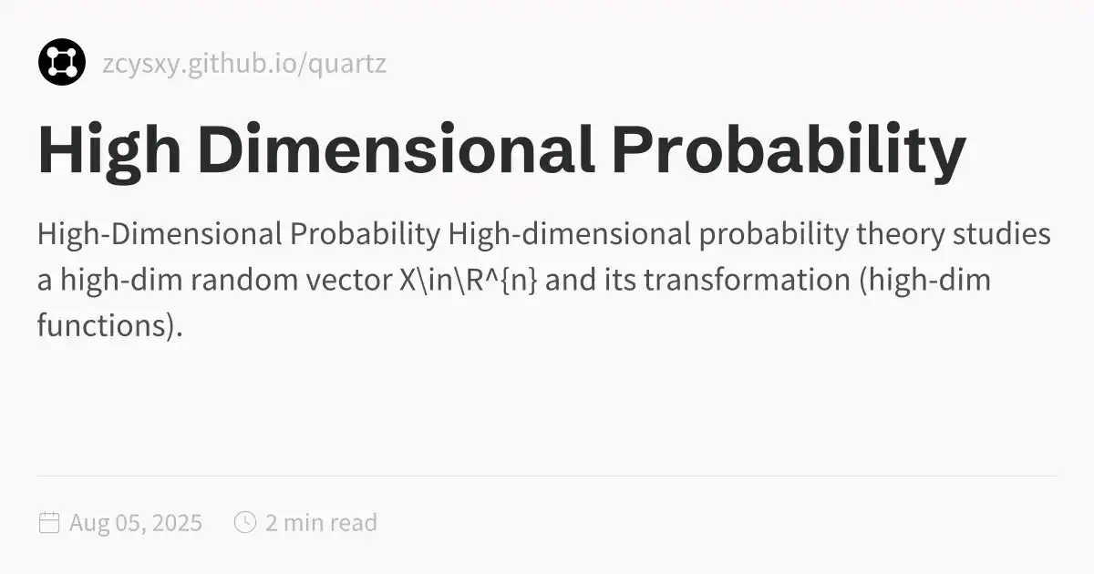 High Dimensional Probability