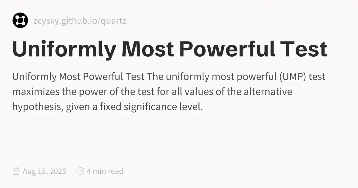 Uniformly Most Powerful Test